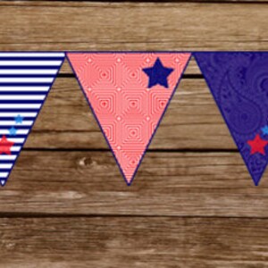 Stars & Stripes Banner - Red, White and Blue - Print at Home Banner - Etsy
