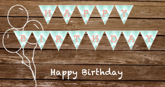 Printable Happy Birthday Banner | Etsy