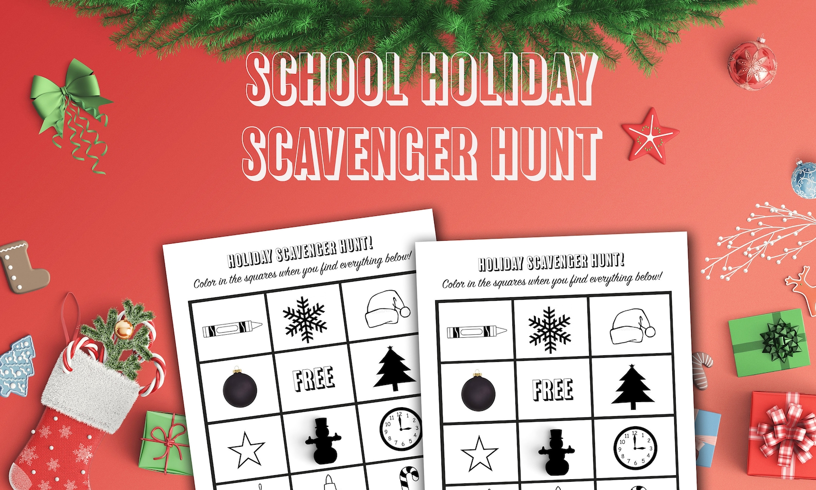 Printable Holiday Scavenger Hunt for Kids - Preschool, School Class ...