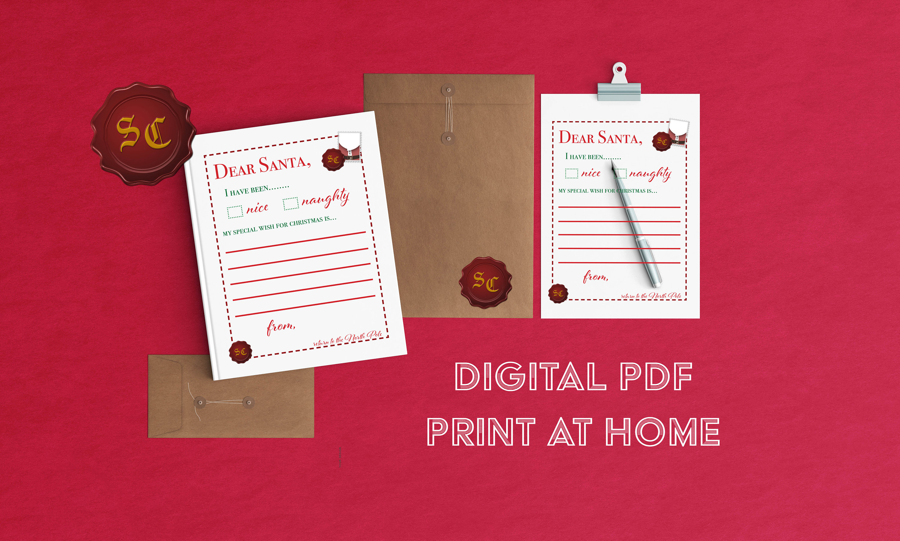 Letter to Santa Digital Printable - Etsy