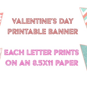 DIY Printable Valentine's Pennant Banner - Etsy