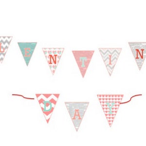 DIY Printable Valentine's Pennant Banner | Etsy
