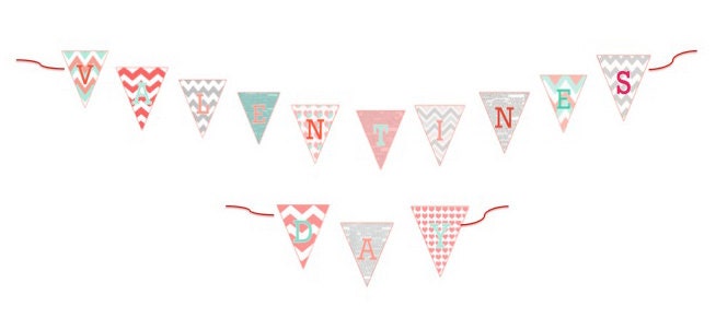 DIY Printable Valentine's Pennant Banner - Etsy