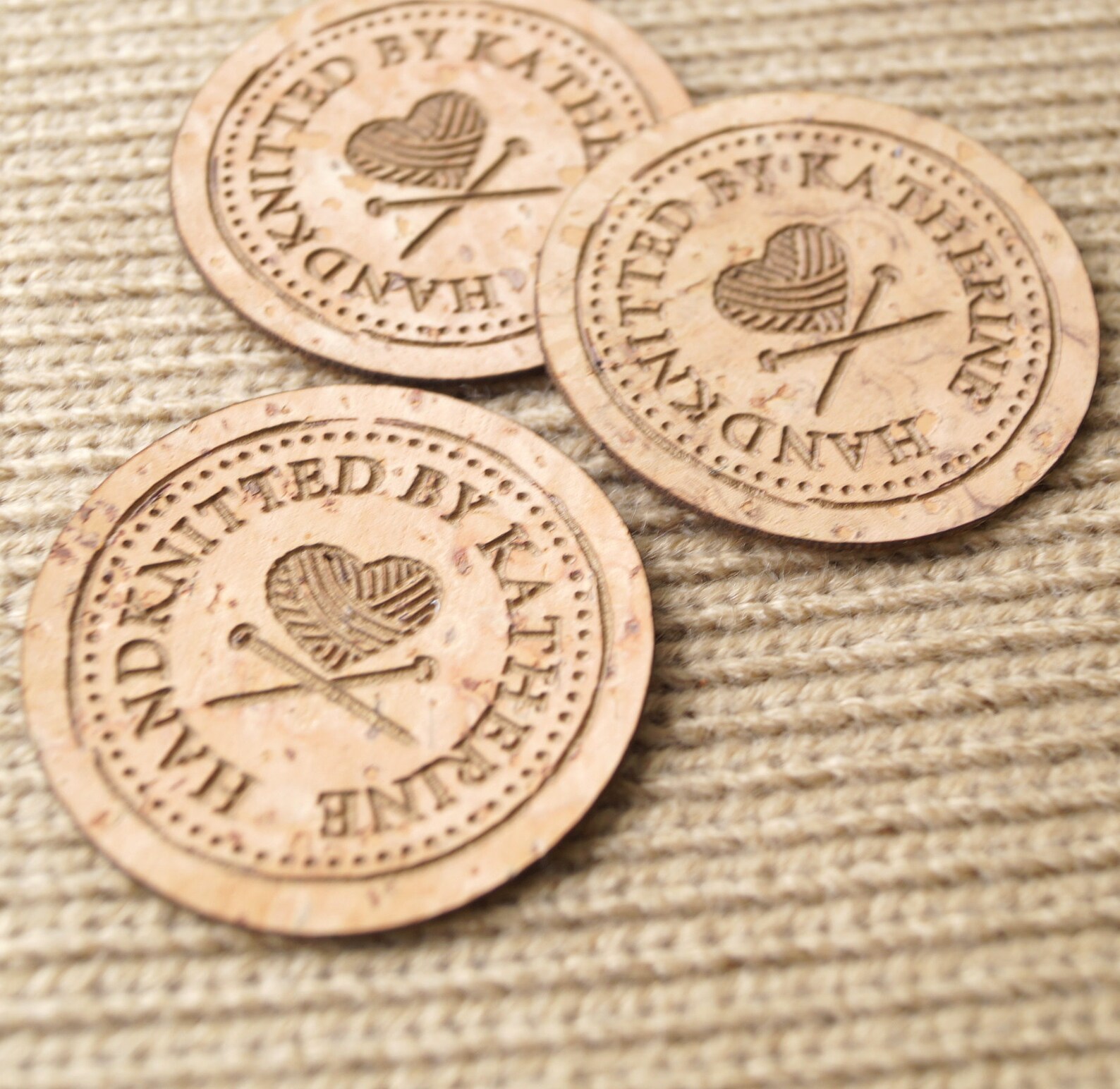 Round Cork Leather Labels Personalized Leather Labels Custom - Etsy