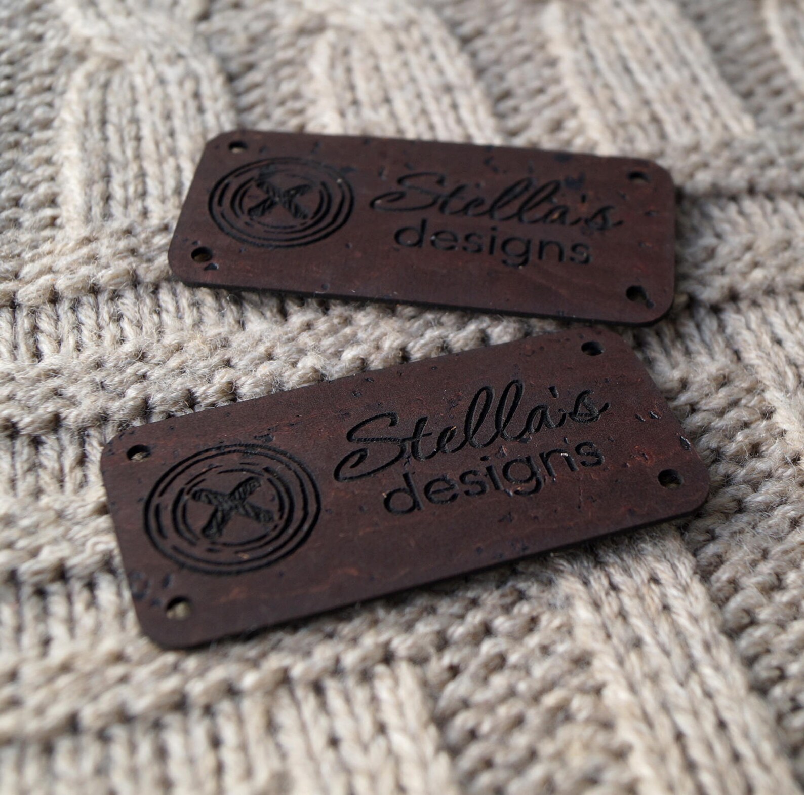 Custom Labels Cork Leather Labels for Handmade Items Crochet - Etsy