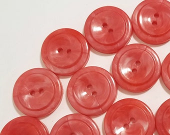 Coral Red Buttons - Etsy