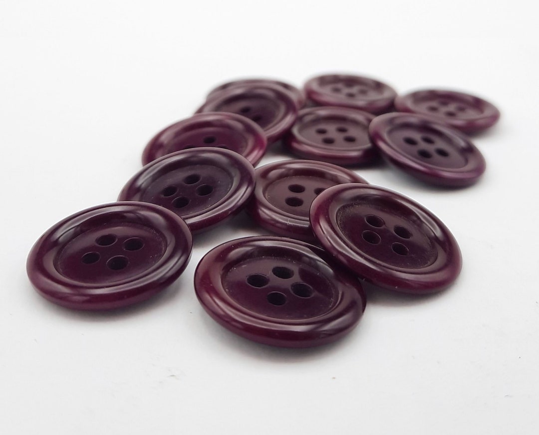 Vintage Corozo Buttons in Burgundy Colour, Purple Menswear Buttons From ...