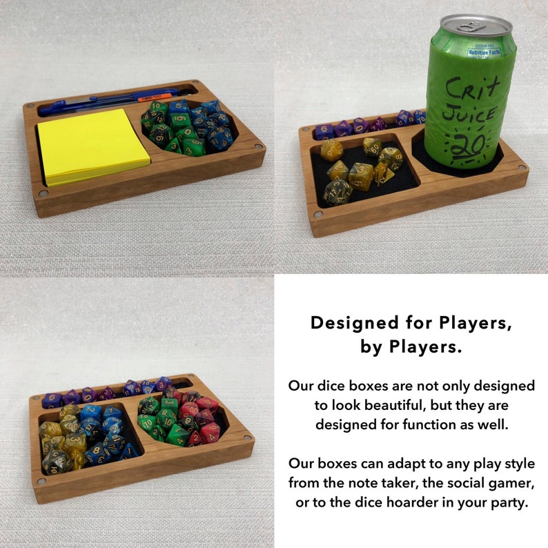 Cherry Hard Wood Dice Box with Dice Rolling Tray Lid | Etsy
