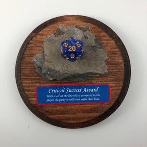 Natural 20 Award / Critical Success Gift Dungeons and Dragons D&D RPG ...