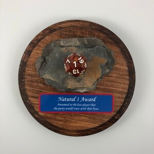 Natural 1 Award D&D Dice Critical Failure Gift, RPG or Dnd Gag Gift - Etsy