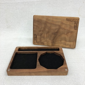 Walnut Hard Wood Dice Box With Dice Rolling Tray Lid - Etsy