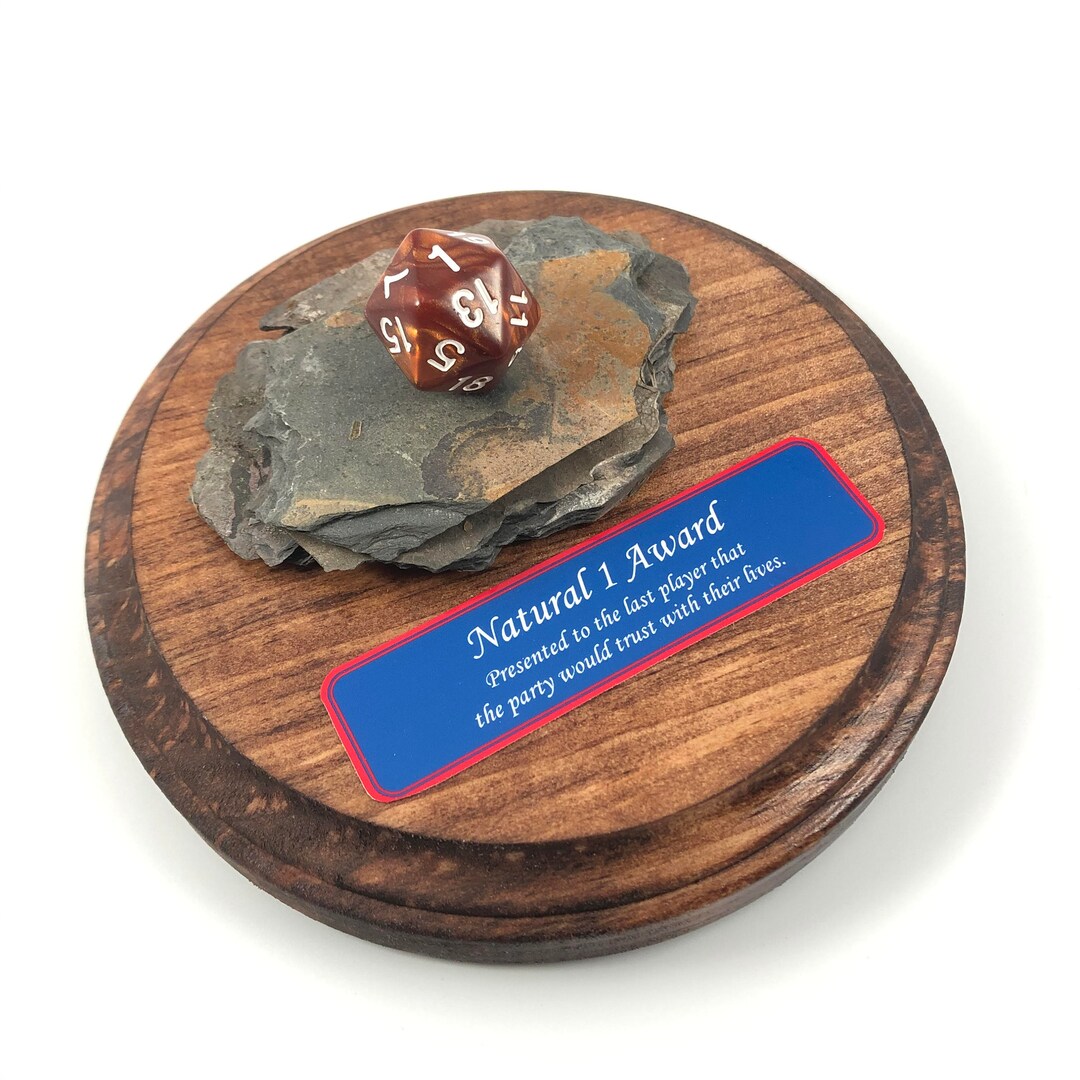 Natural 1 Award D&D Dice Critical Failure Gift, RPG or Dnd Gag Gift - Etsy
