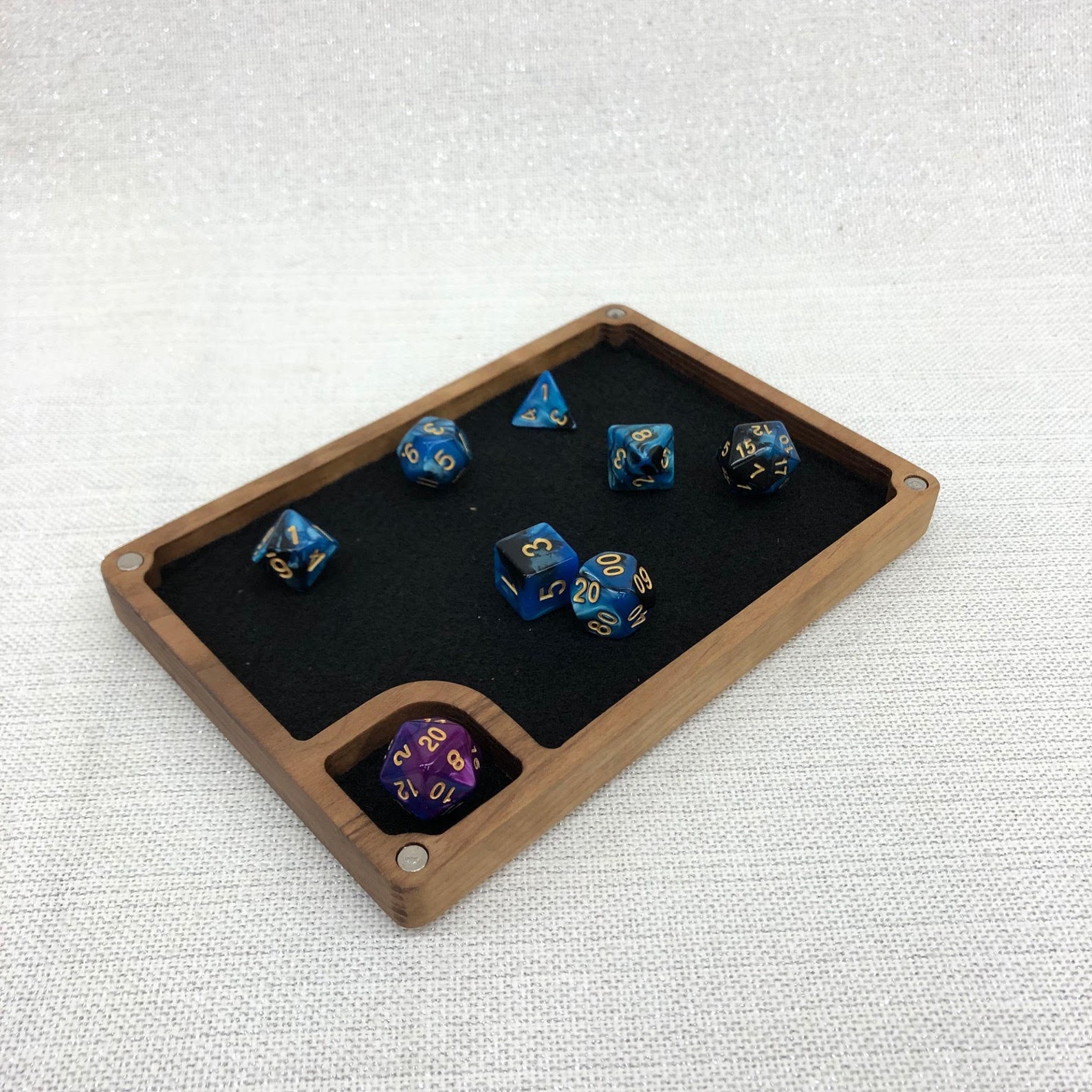 Walnut Hard Wood Dice Box With Dice Rolling Tray Lid | Etsy