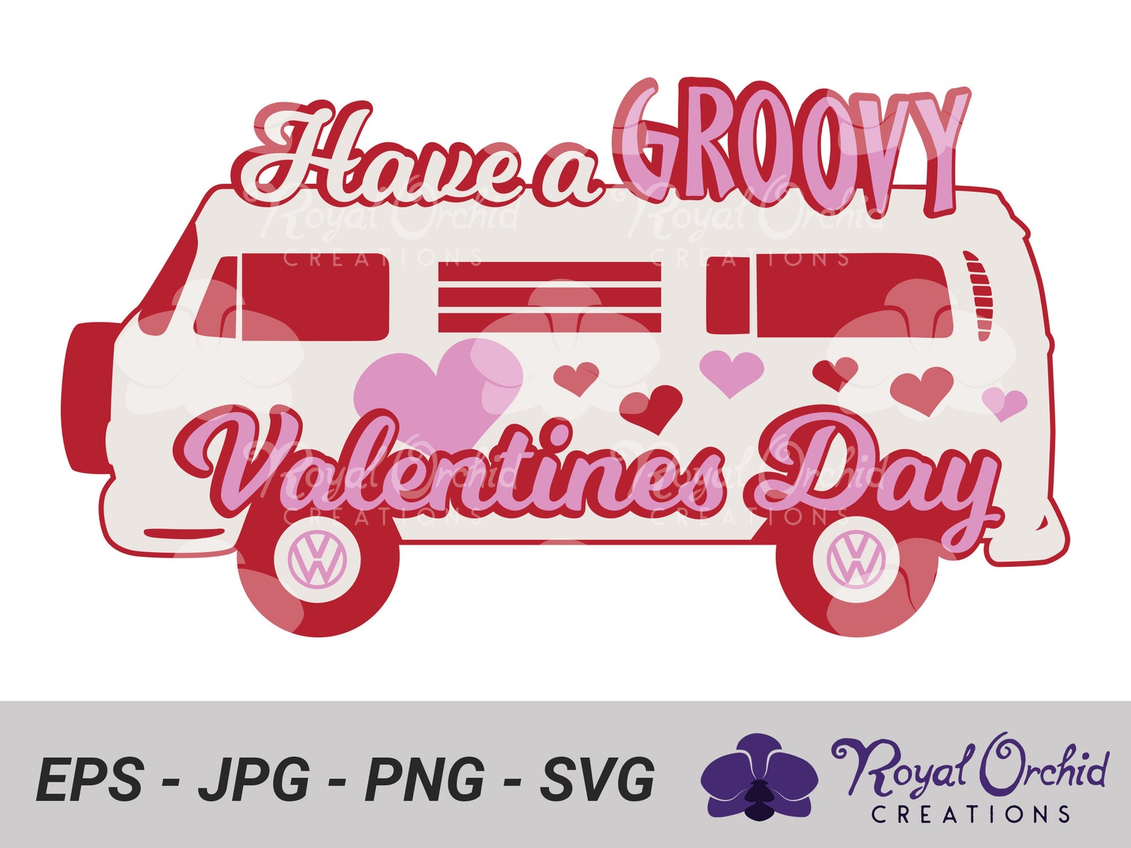 Groovy Bus Valentine SVG File for Cricut Silhouette Cut File | Etsy