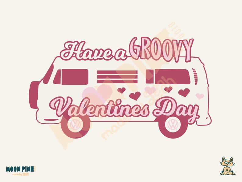 Groovy Bus Valentine SVG File for Cricut, Silhouette, Cut File - Etsy