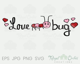 Love Bug SVG Cut Files Valentine's Day Lady Bug Clip Art, Cricut File ...