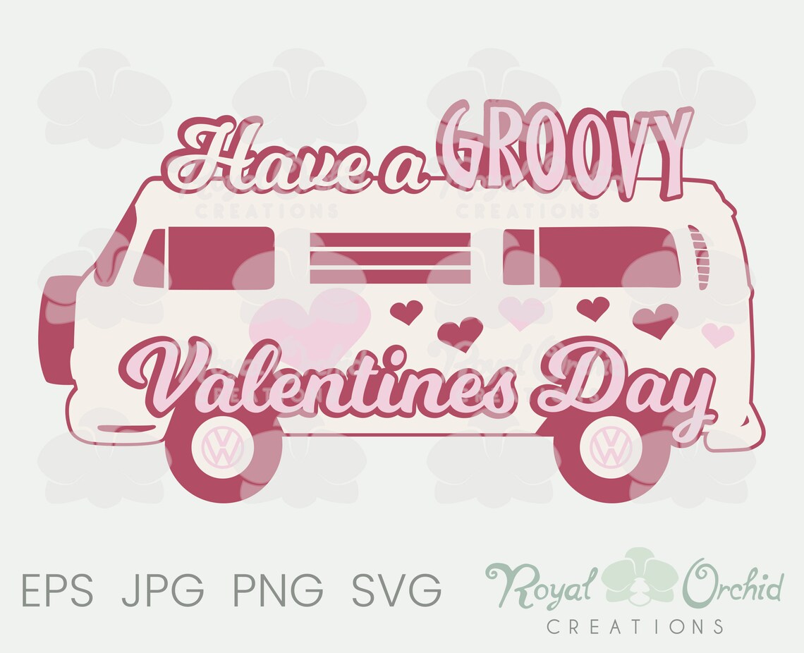 Groovy Bus Valentine SVG File for Cricut, Silhouette, Cut File - Etsy