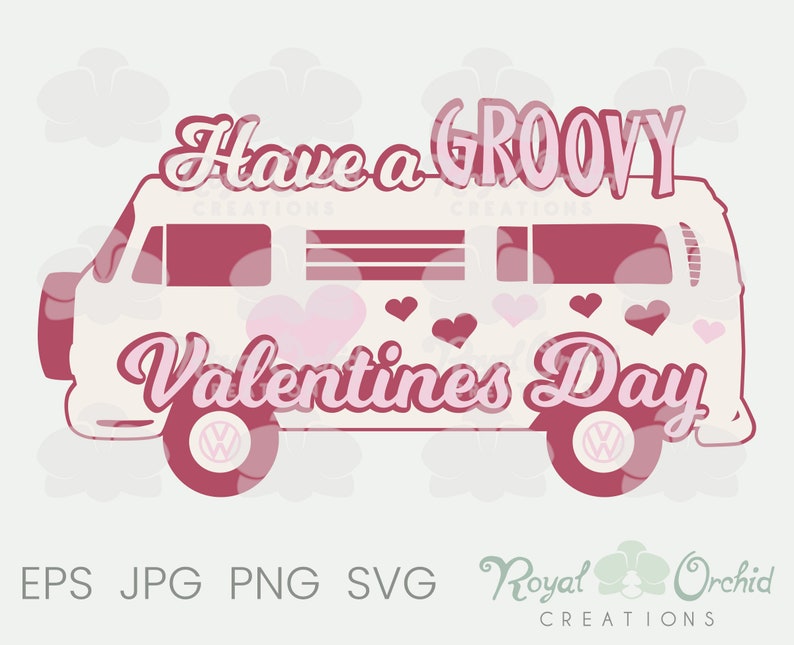 Groovy Bus Valentine SVG File for Cricut, Silhouette, Cut File - Etsy