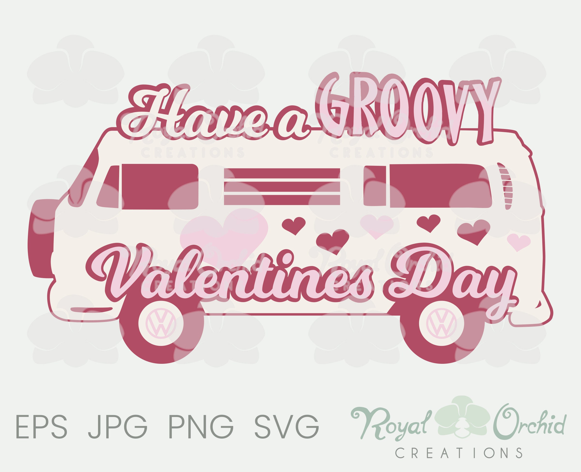 Groovy Bus Valentine SVG File for Cricut, Silhouette, Cut File - Etsy