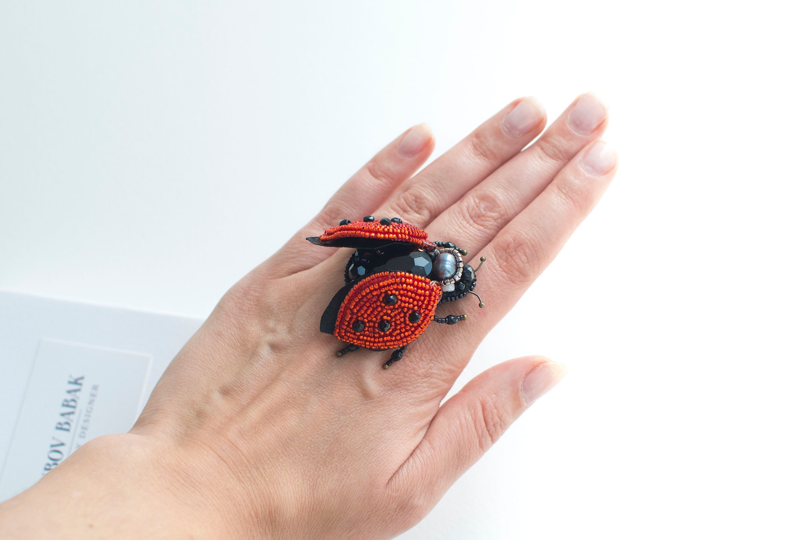 Ladybug brooch/ Ladybird pin /Gift for her/ Insect bead | Etsy