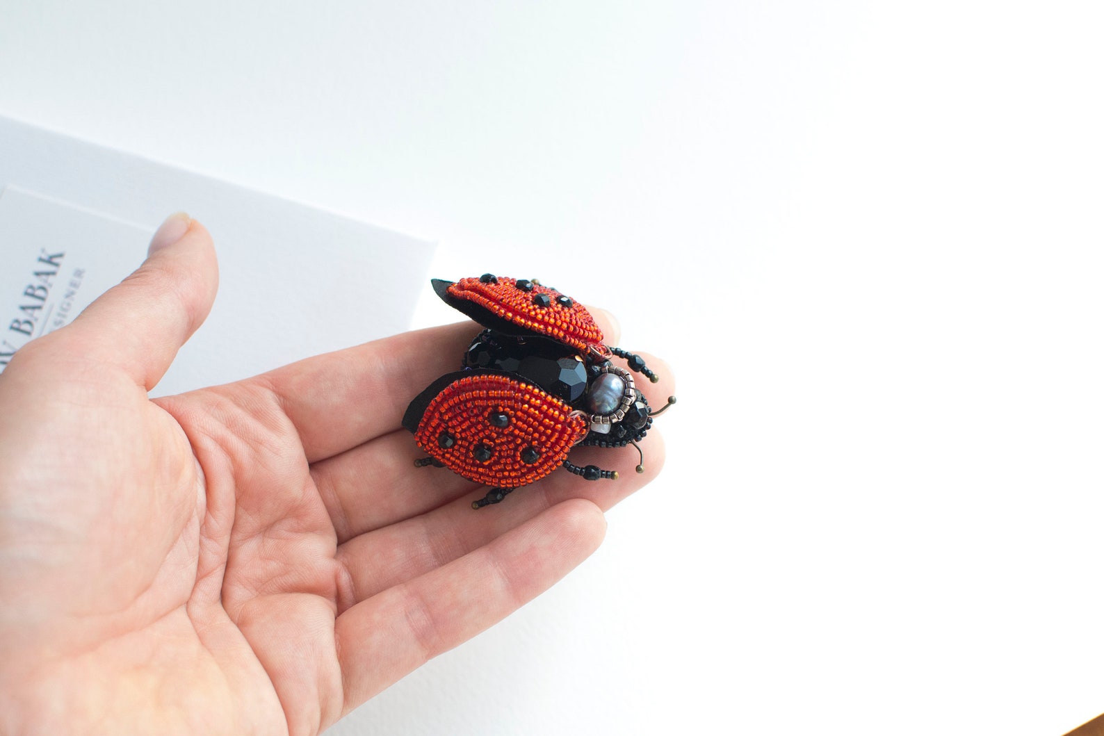 Ladybug brooch/ Ladybird pin /Gift for her/ Insect bead | Etsy