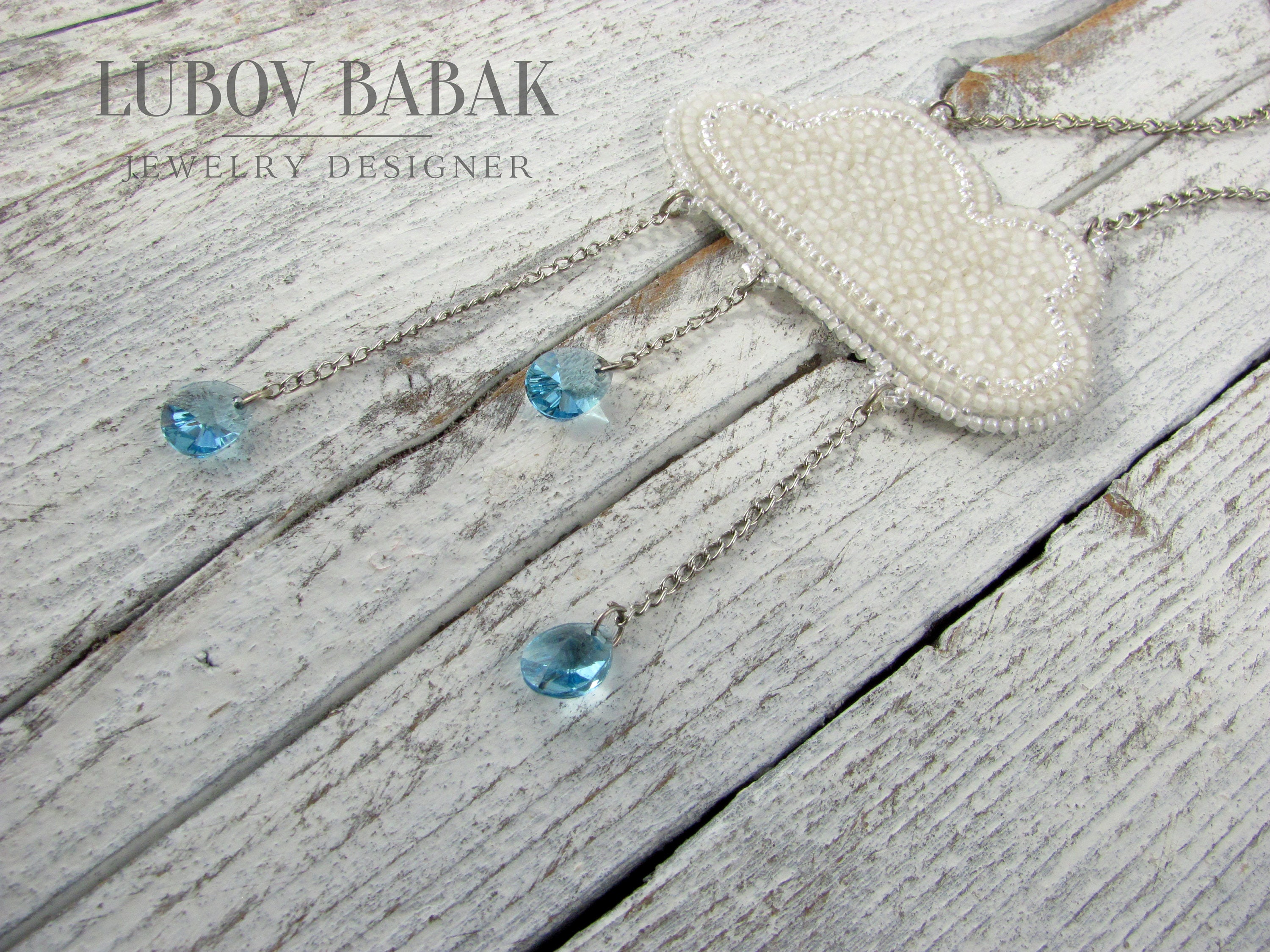 Rain Cloud Pendant / Droplets of Rain/ Romantic Gift for Her/ Gentle ...
