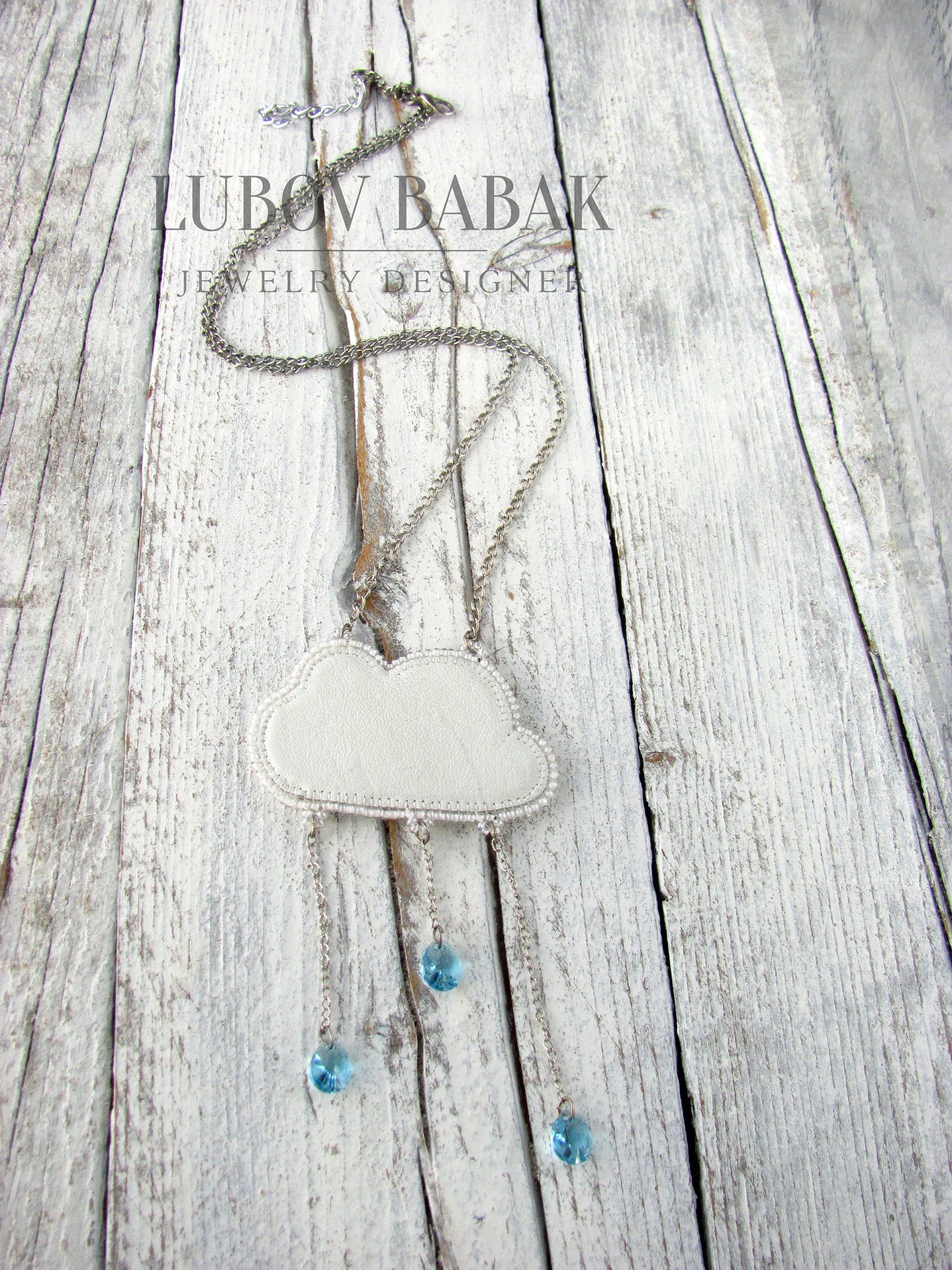 Rain Cloud Pendant / Droplets of Rain/ Romantic Gift for Her/ Gentle ...