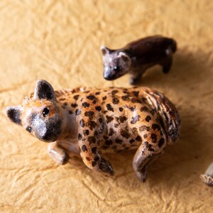 Mama Spotted Hyena With Little Pup Totem Polymer Clay Animal OOAK ...
