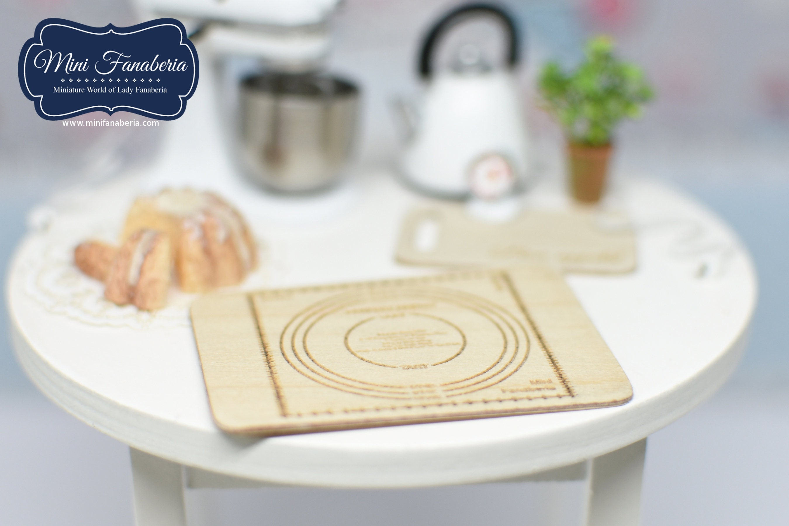 Wooden Pastry Board with Baking Graphics miniature handmade | Etsy