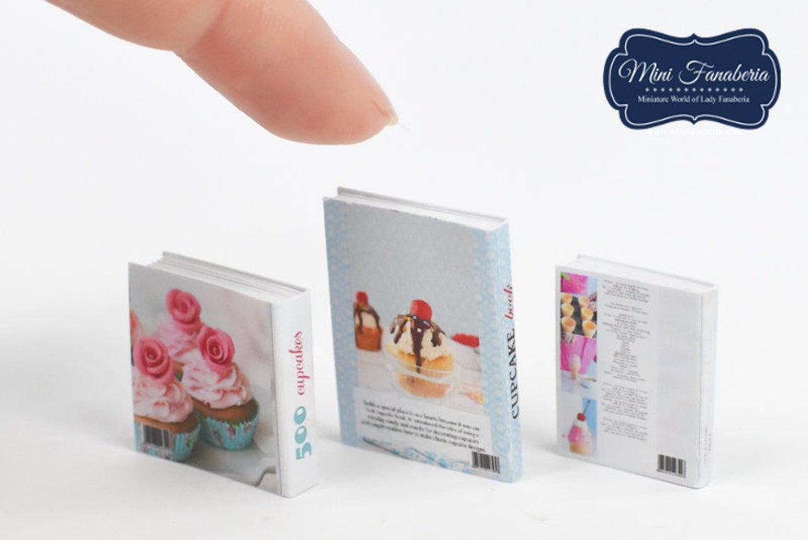 Miniature Books SET - Baking Cakes- Handmade Dollhouse 1:12 Scale - Etsy