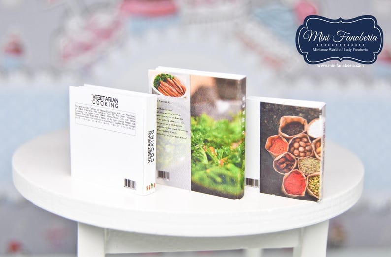 Miniature Books SET Cooking Spices Modern Handmade Dollhouse - Etsy