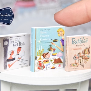 Miniature Books SET - Cooking Baking Cakes Retro Vintage - Handmade ...