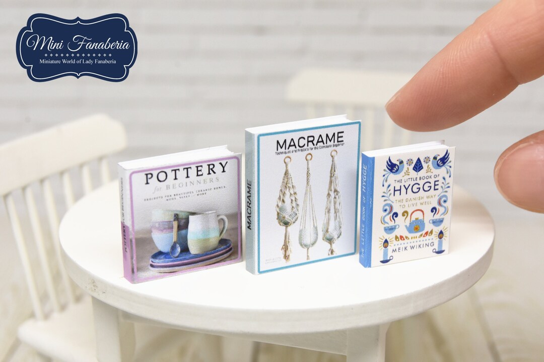 Miniature Books SET Handicraft Miniature Handmade Dollhouse 1:12 Scale ...