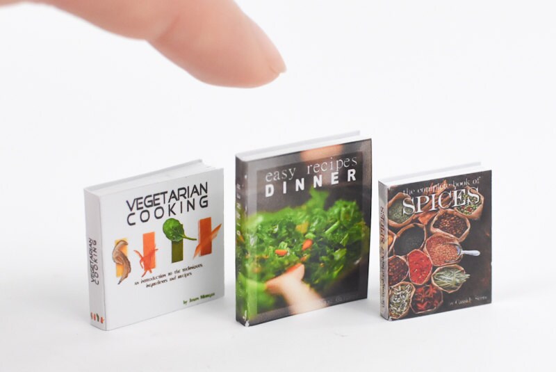 Miniature Books SET Cooking Spices Modern Handmade Dollhouse - Etsy