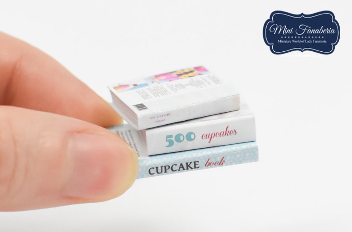 Miniature Books SET - Baking Cakes- Handmade Dollhouse 1:12 Scale - Etsy
