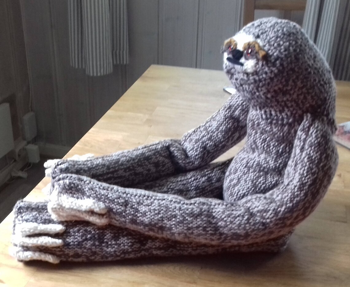 Sloth KNITTING & CROCHET PATTERN - Life-sized Toy "eugene" Pattern ...