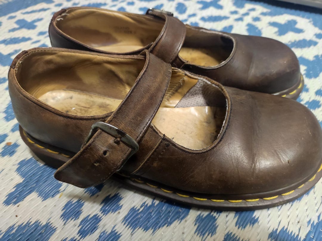 Women's Doctor Marten Vintage 1990's Brown Leather Buckled Mary Jane ...