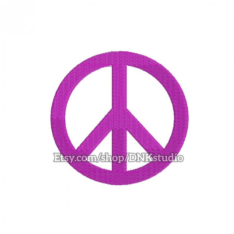 Cute Peace Sign Embroidery Design 5 Sizes INSTANT DOWNLOAD | Etsy