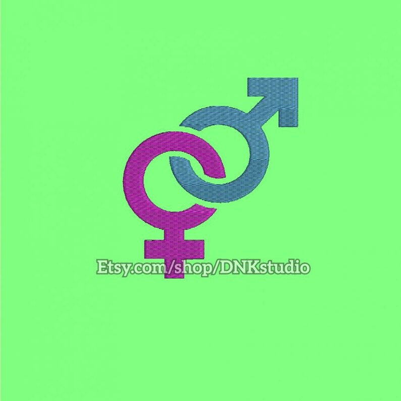Male Female Gender Sex Symbol Embroidery Design 5 Sizes Etsy