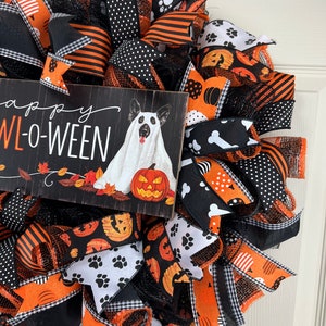 Happy Howl-o-ween Dog Wreath, Dog Wreath, Dog Wreath for Front Door ...