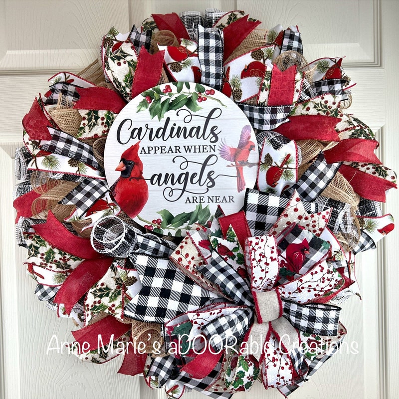 Cardinal Wreath - Etsy