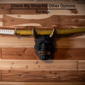 Oni Mask Katana Wall Mount - Etsy