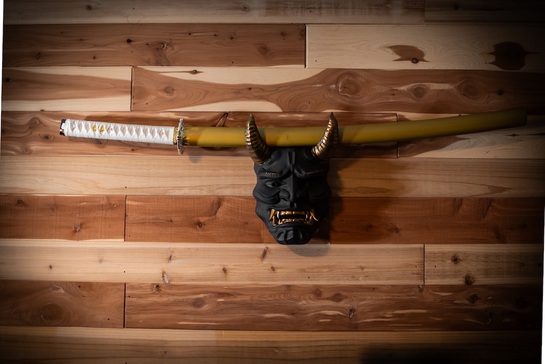 Full Oni Mask Katana Display - Etsy