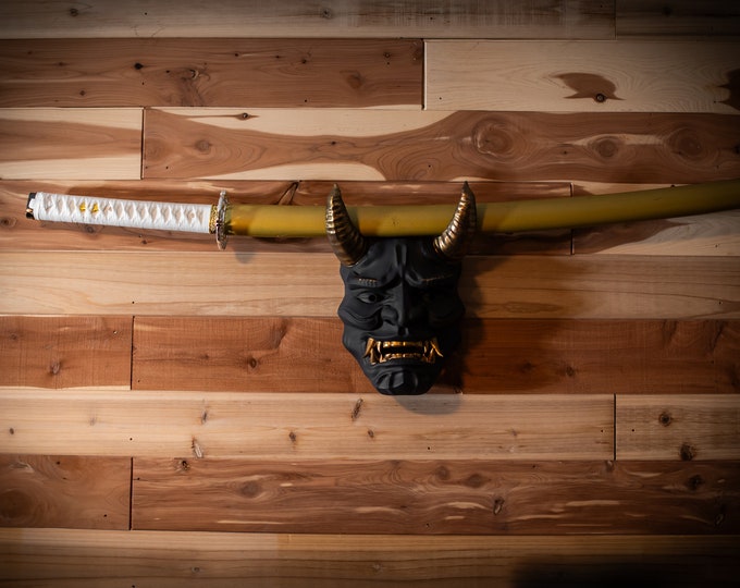 Oni Mask Katana Wall Mount - Etsy