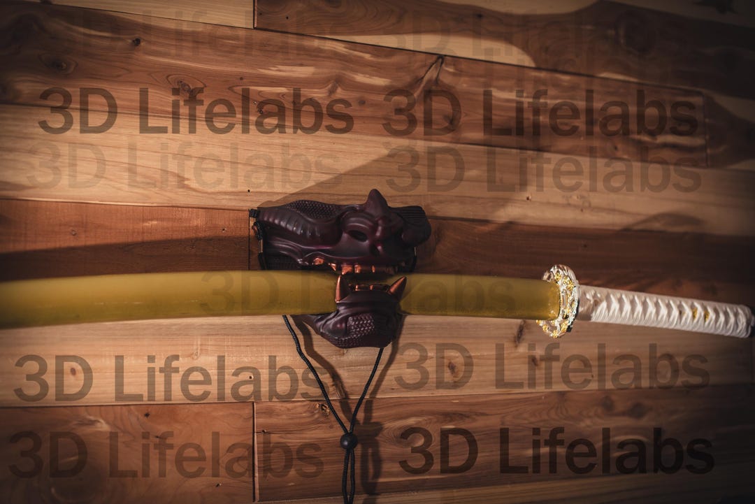 Wearable Oni Mask Katana Display - Etsy