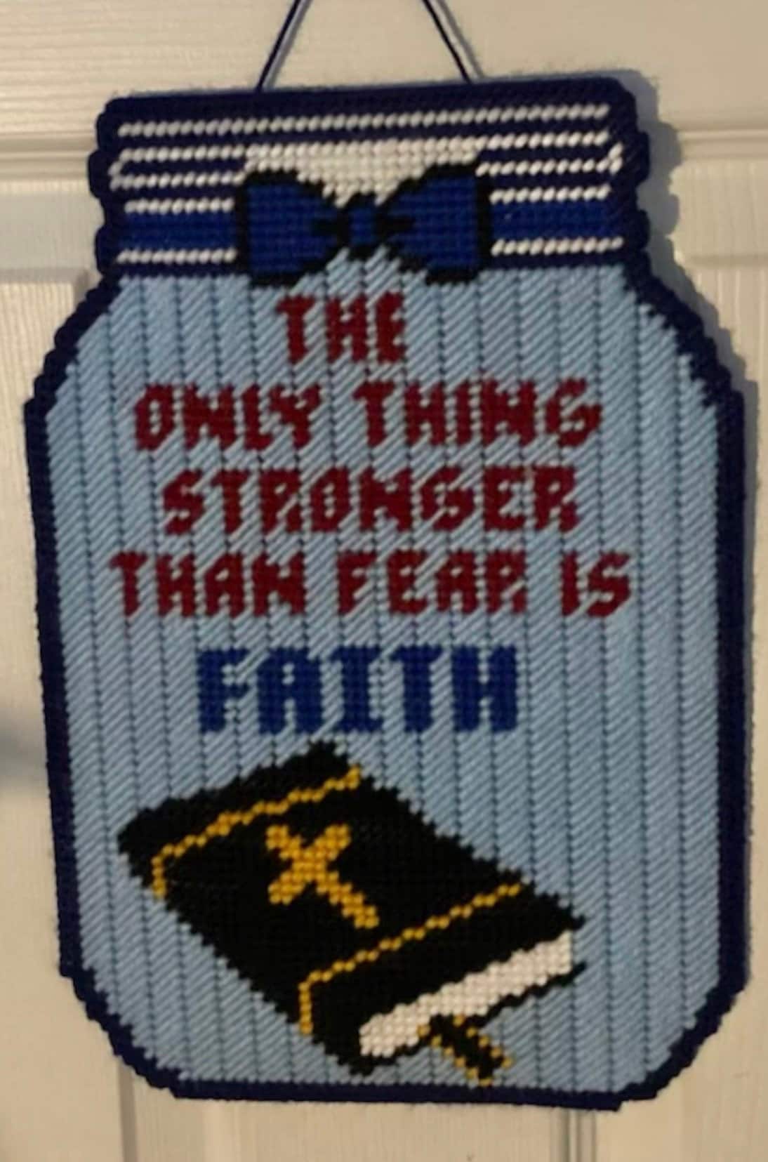 Handcrafted/handmade Plastic Canvas Secrets Mason Jar Religious Faith ...