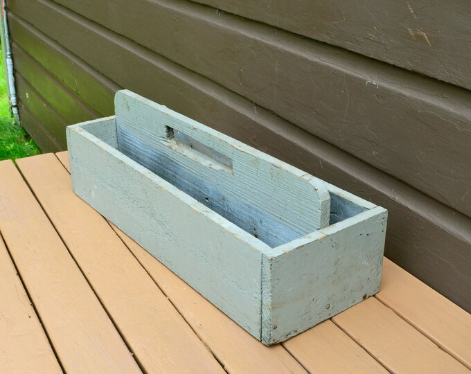 Wooden Tool Box, 25 1/2" Long Vintage Saw Carrier, Gathering Box, Old ...