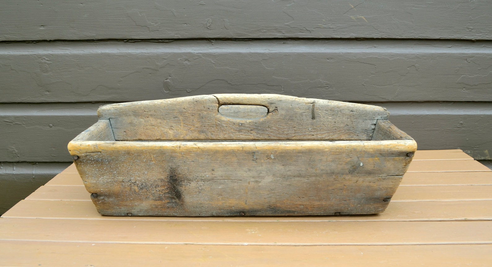 Large Antique Wooden Tool Box, Old Gathering Box, Rustic Carpenters Box ...