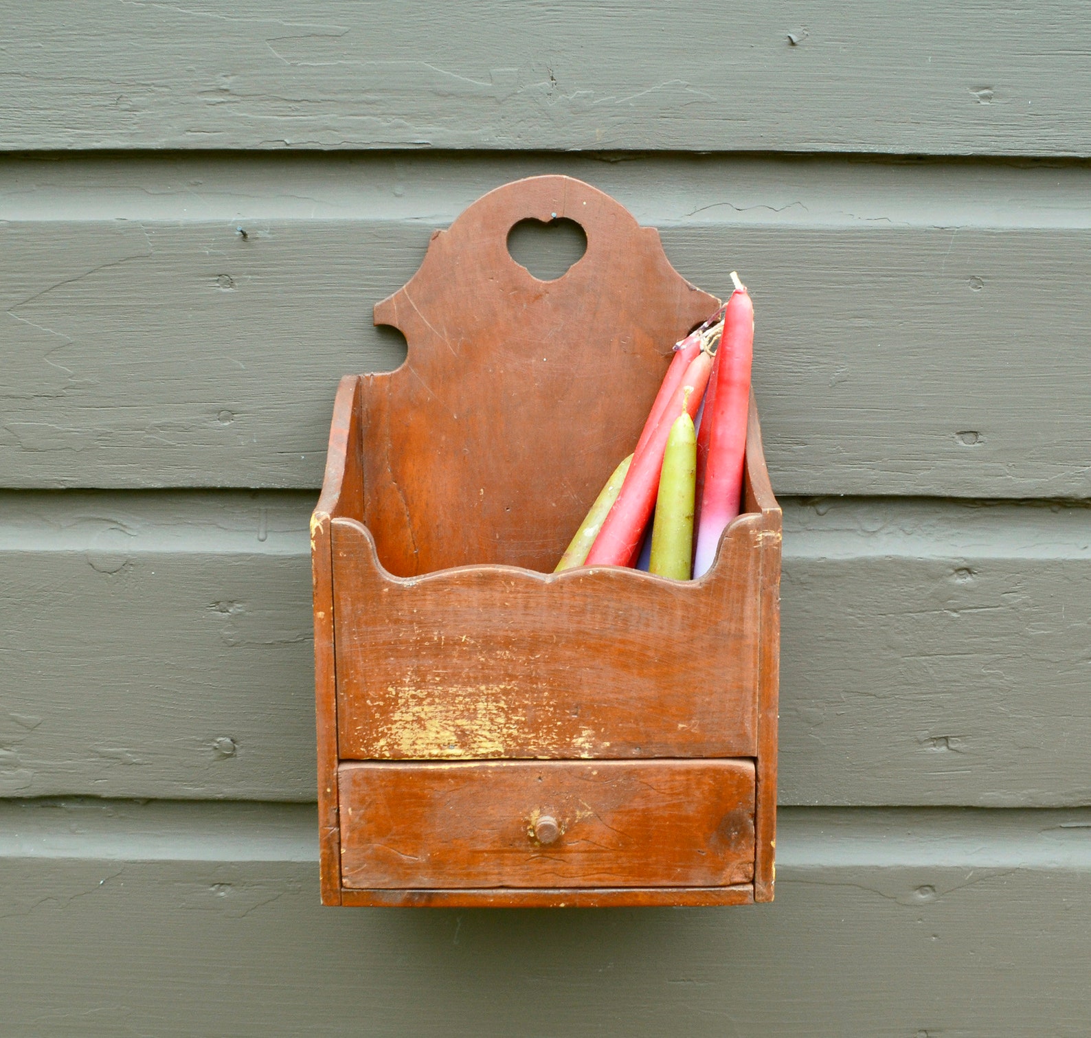Wooden Candle Box Antique Wall Box Primitive Style Candle - Etsy