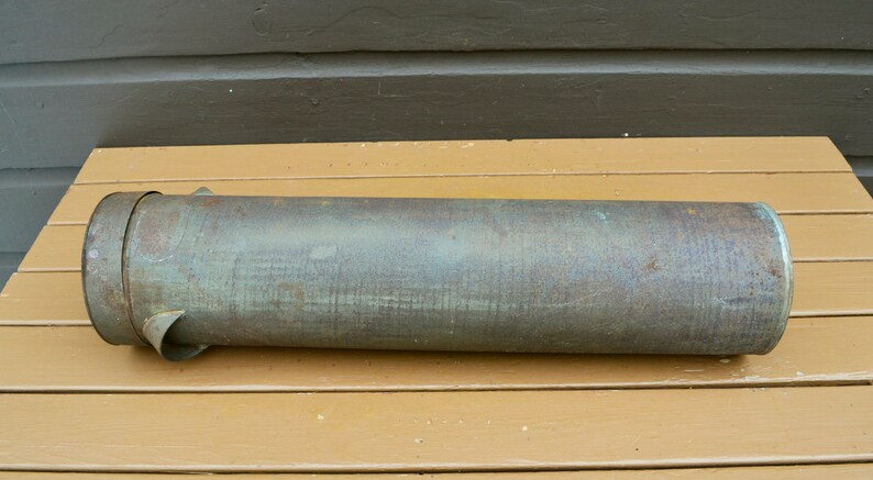 Tin Map Tube Vintage Blueprint Case Metal Map Case | Etsy